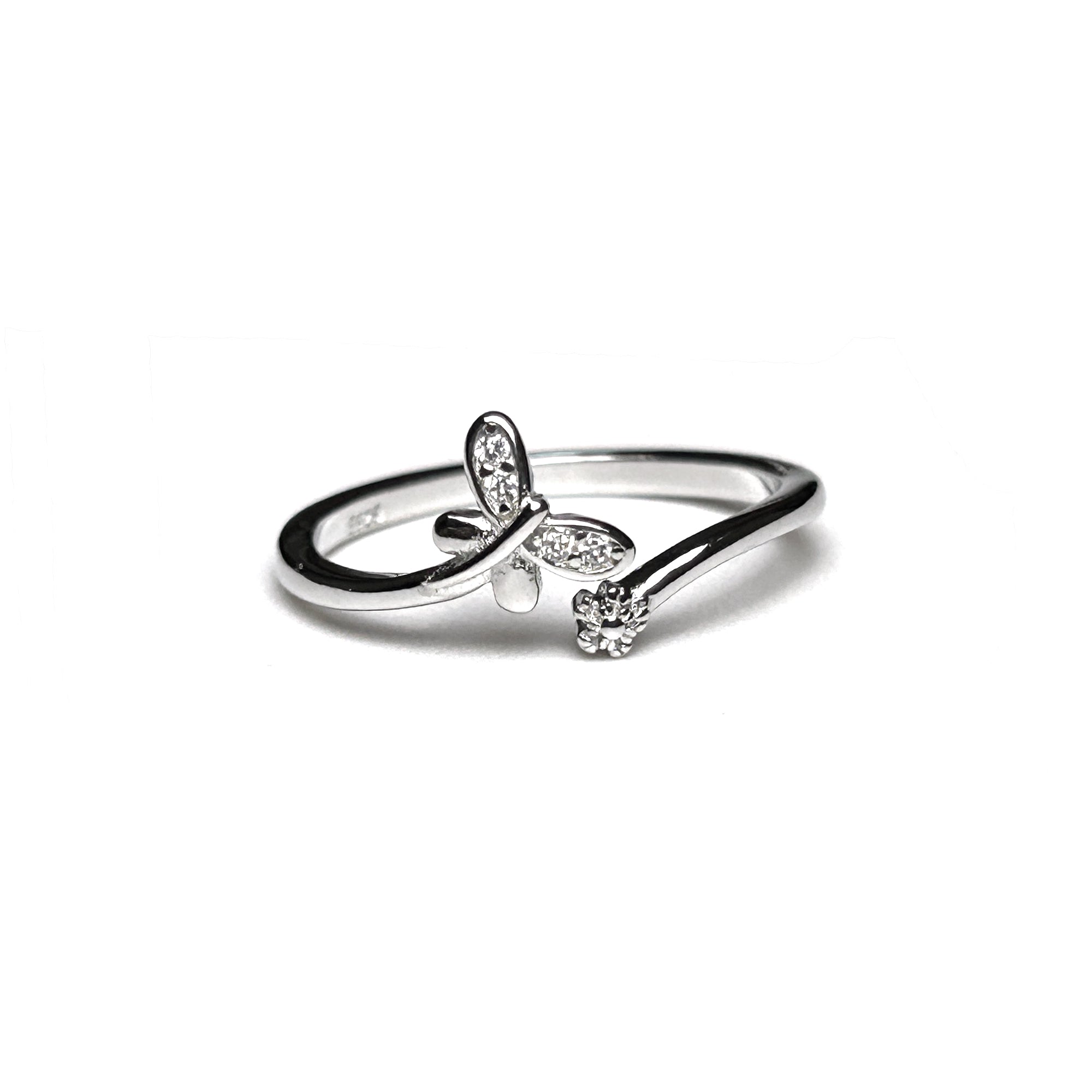 Minimal Butterfly Silver Ring | Precious Jewel